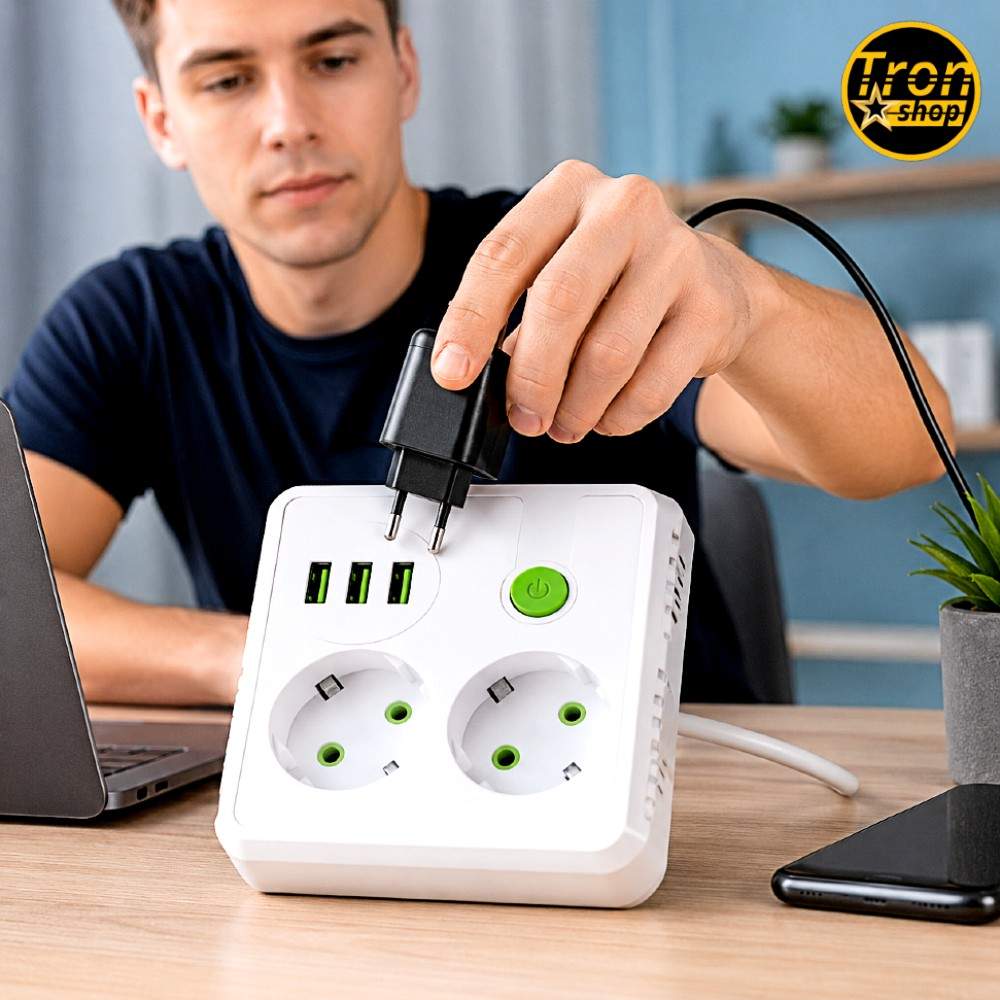 Produžni razdelnik sa 2 utičnice, USB i Type-C priključkom – pametno rešenje za svaki prostor