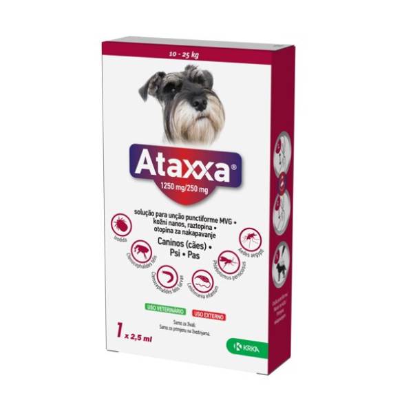 Ataxxa spot on protiv buva, krpelja, komaraca i papadaća za pse od 10 do 25 kg – cena važi za 1 ampulu