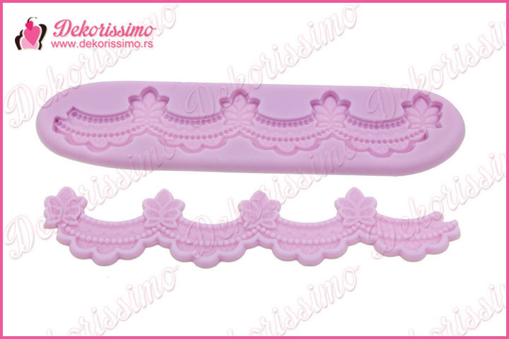 Silikonska modla čipka ranfla 01, set 2dela – K4674