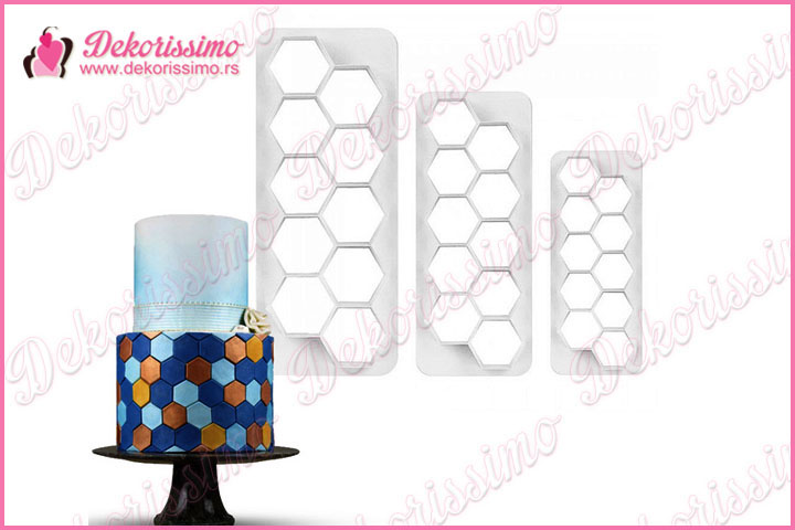 Sekači šestougao, set 3 kom – K1680