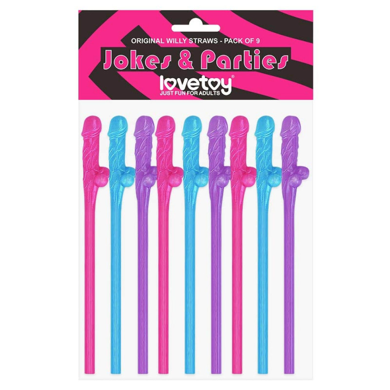 Willy Straws raznobojne šaljive slamčice 9 komada u obliku penisa LV765001C