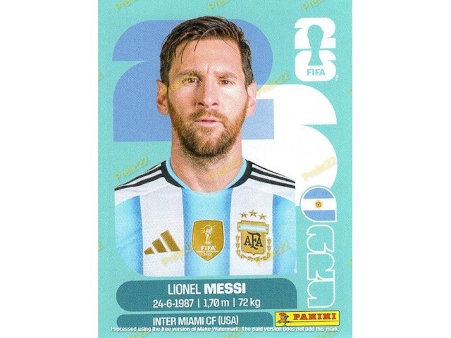 FIFA WORLD CUP 2026 broj ARG17 Lionel Mesi
