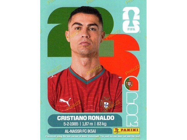 FIFA WORLD CUP 2026 broj POR15 Cristiano Ronaldo