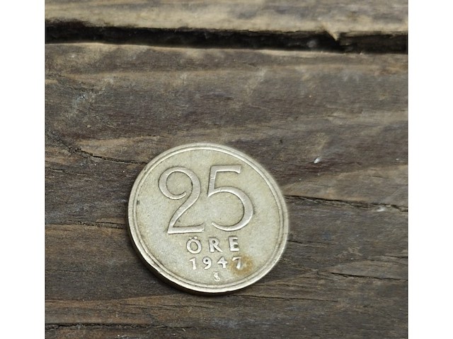 SVEDSKA 25 ORE 1947 SREBRO