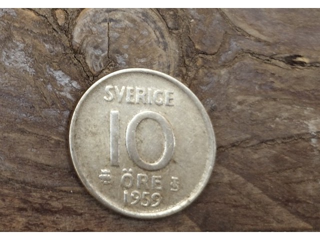 SVEDSKA 10 ORE 1959 SREBRO