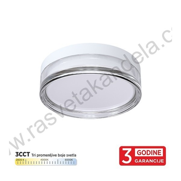 LED zidna/plafonska lampa M205754 18W 3CCT IP65 bela