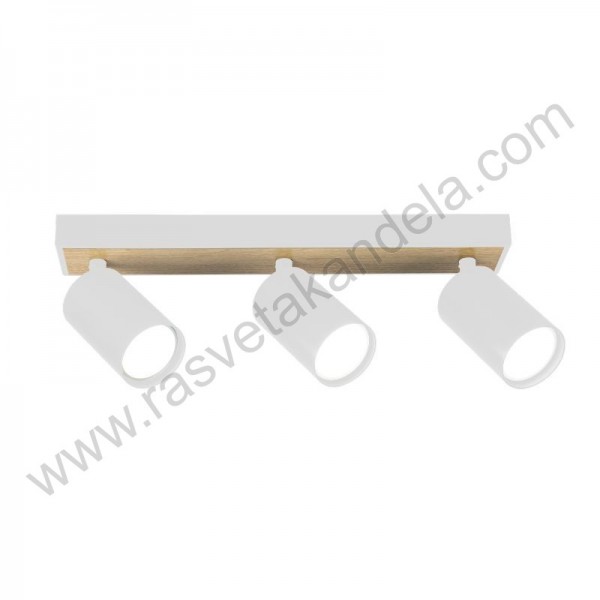 Spot lampa 3xGU10 BOXER-3L bela+boja drveta