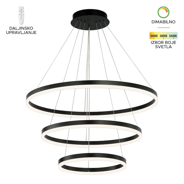 LED visilica F2047-130V BK