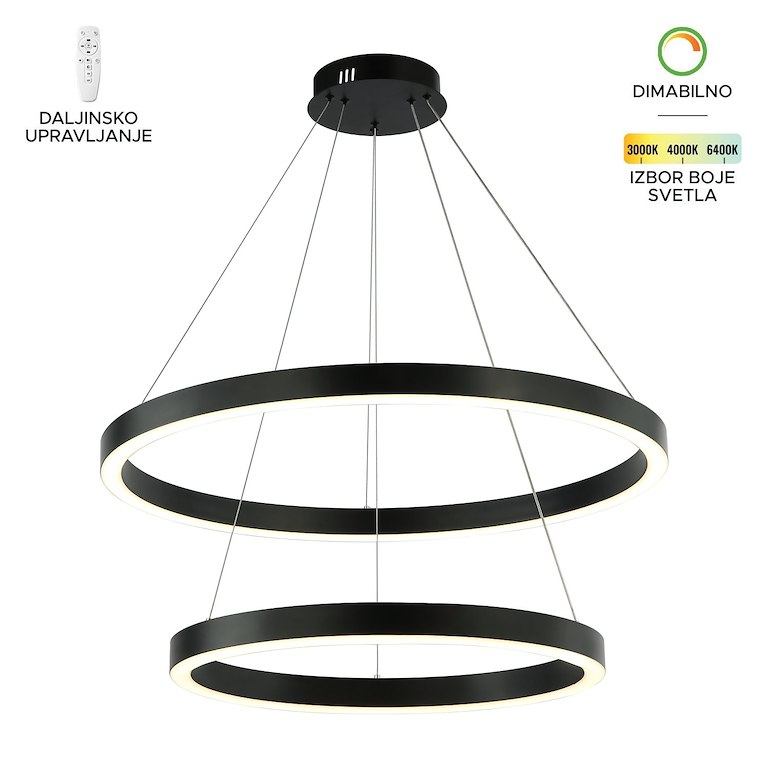 LED visilica F2048-⁠100V BK