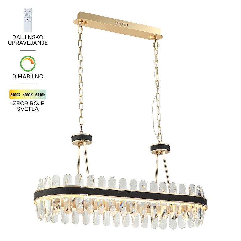 LED visilica KP4003-⁠100V BK+GD