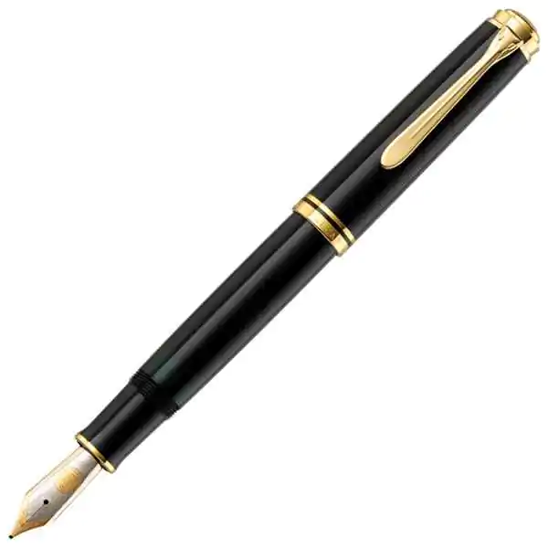 Nalivpero Souveran M1000 (M)+kožna bela futrola+poklon kutija G30 Pelikan 987396 crno