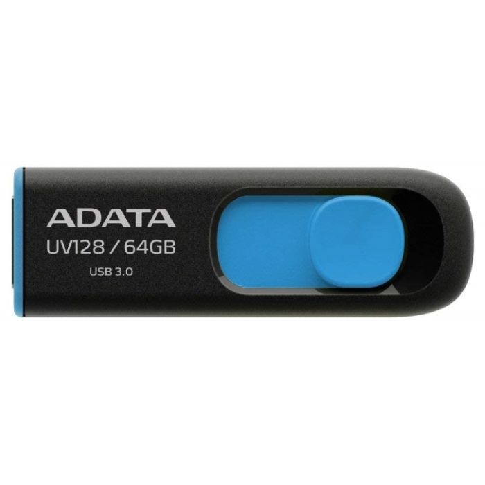 USB Flash ADATA DashDrive UV128 64GB (AUV128-64G-RBE) Black/Blue