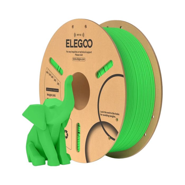 3D štampač filament Elegoo PLA Neon Green 1.75mm 1000g Paper Spool (RFID)