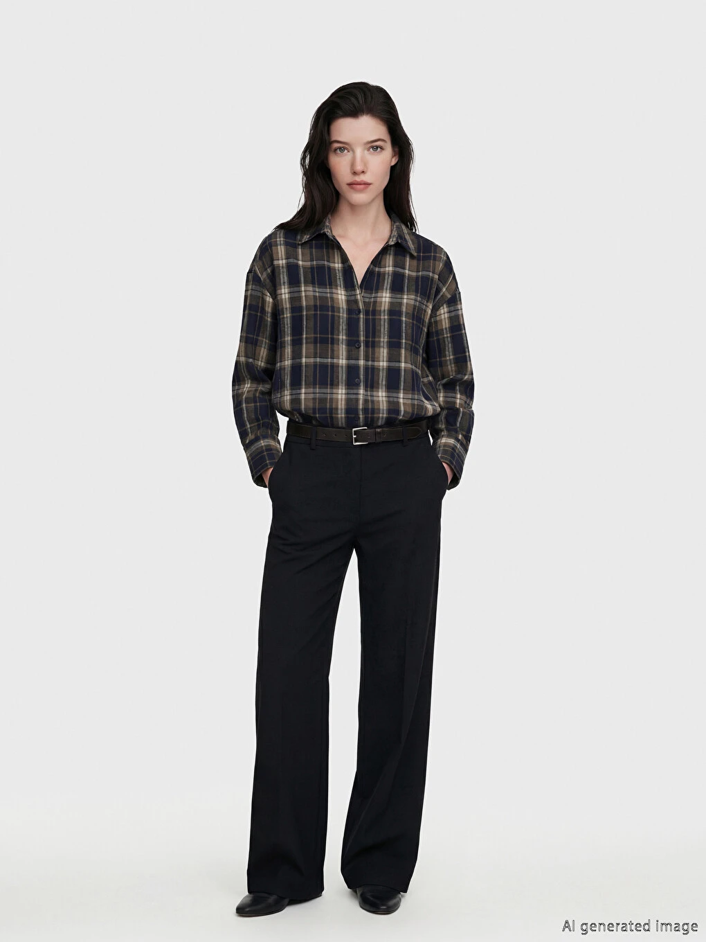 LCW Comfort Karirana Oversize Ženska Flanel Košulja