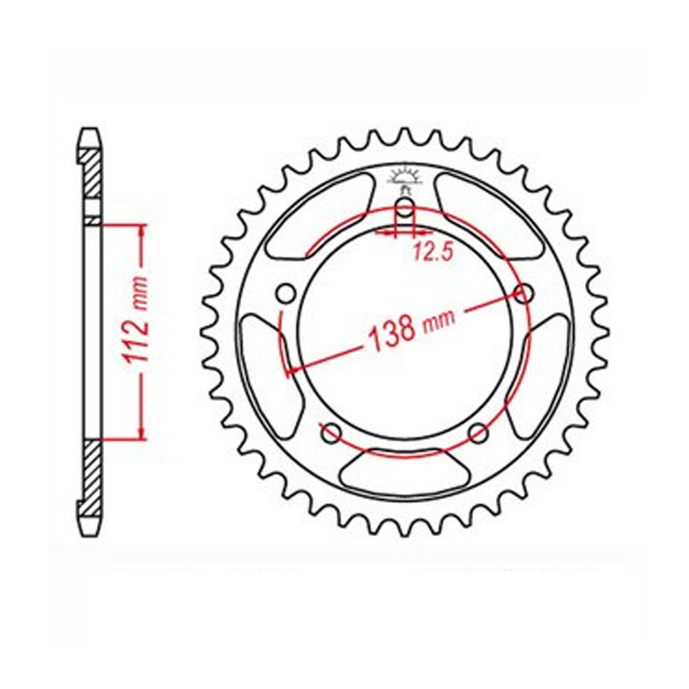 Lančanik zadnji JT JTR1316-45 (520) 45 zuba
