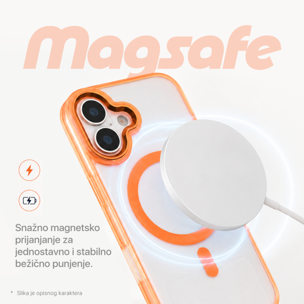 Maska za iPhone 15 6.1 narandzasta Magsafe Loop