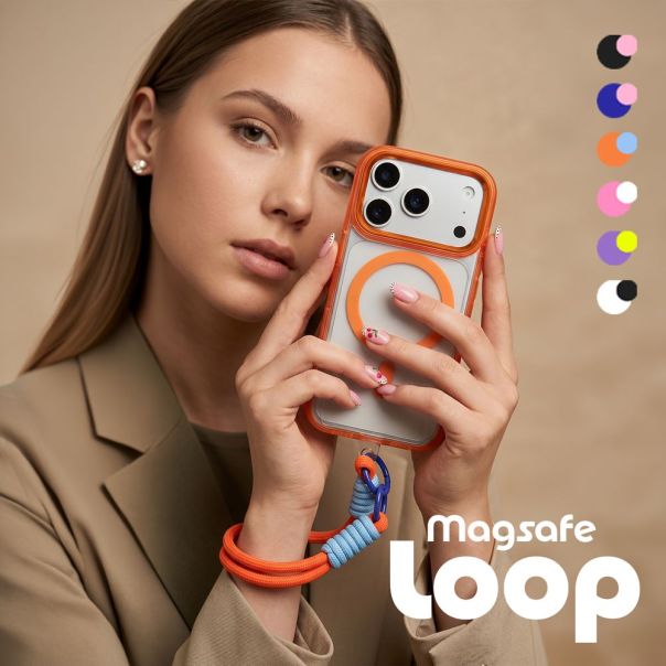 Maska za iPhone 13/14 6.1 narandzasta Magsafe Loop