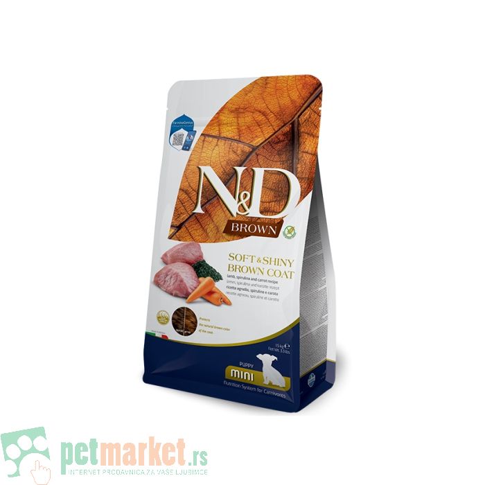 N&D Brown: Hrana za smeđe štence Mini Puppy, Jagnjetina & Spirulina