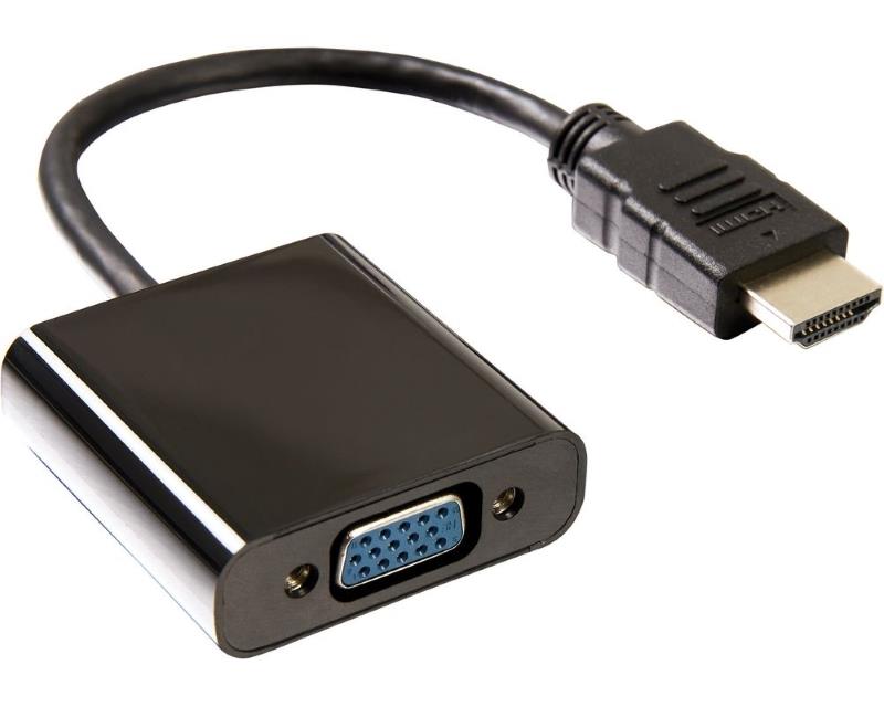 Adapter HDMI (M) - VGA D-sub (F) crni