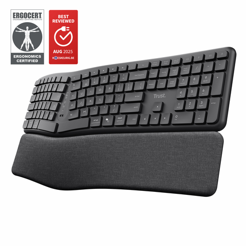 Tastatura TRUST KEYRA ERGO MULTI WRLS KEYBOARD US