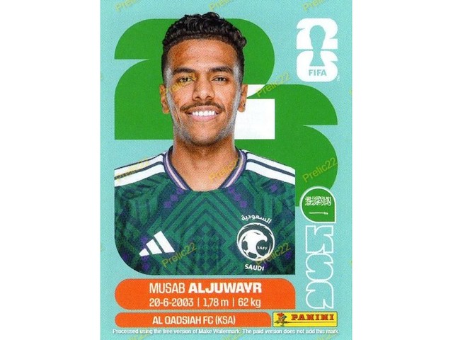 FIFA WORLD CUP 2026 broj KSA09 KSA9 (čitaj opis)