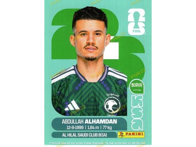 FIFA WORLD CUP 2026 broj KSA20 (čitaj opis)