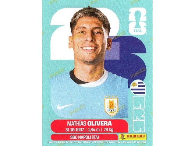 FIFA WORLD CUP 2026 broj URU07 URU7 (čitaj opis)
