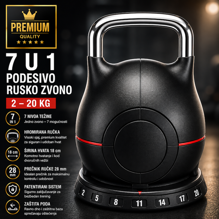 PODESIVO RUSKO ZVONO 2 – 20 KG | PODESIVI KETTLEBELL TEG – GIRJA