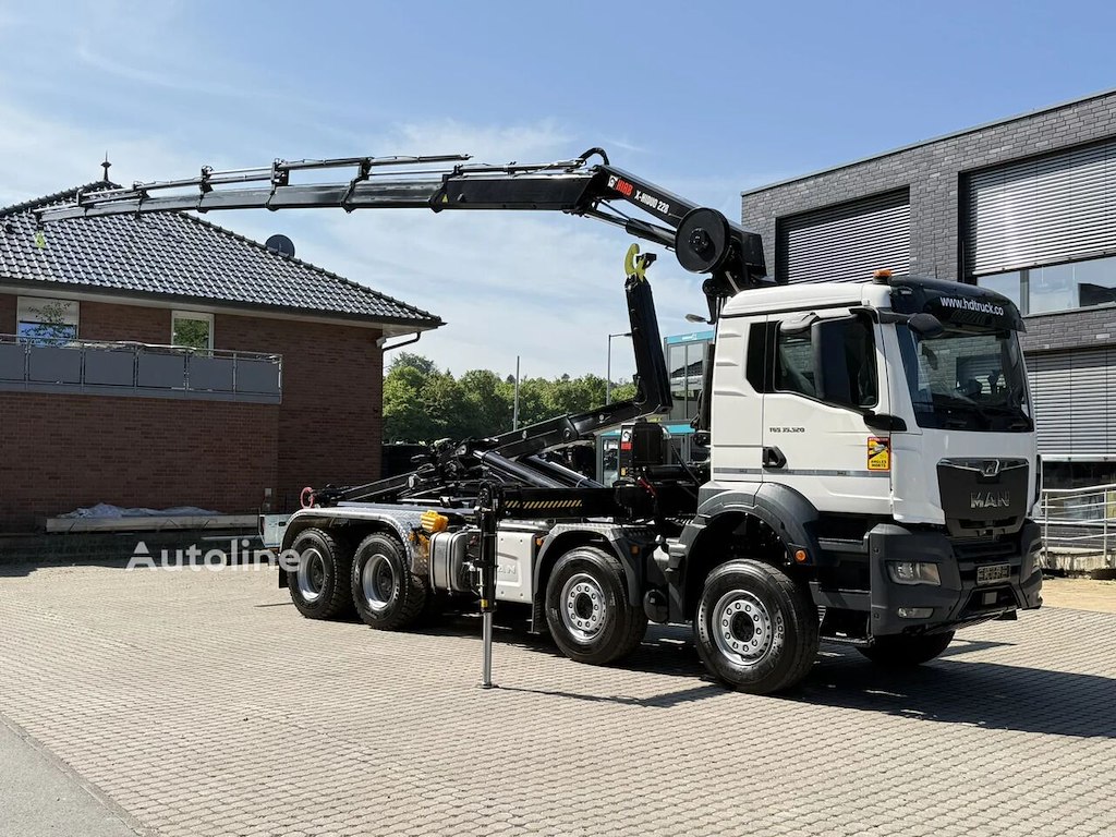 Novi MAN TGS 35.520 TGS 35.520 8x4 Abrollkipper + Kran HIAB 228-6 kamion rol kiper