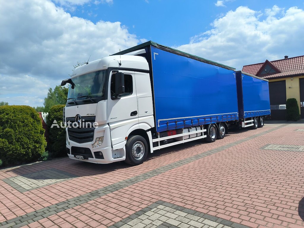 Mercedes-Benz Actros 2545/ TANDEM/ ZESTAW PRZESTRZENNY ,PRZEJAZDOWY/6x2/ AUTOM kamion sa klizna zavesa cerada + prikolica sa kliznom ceradom