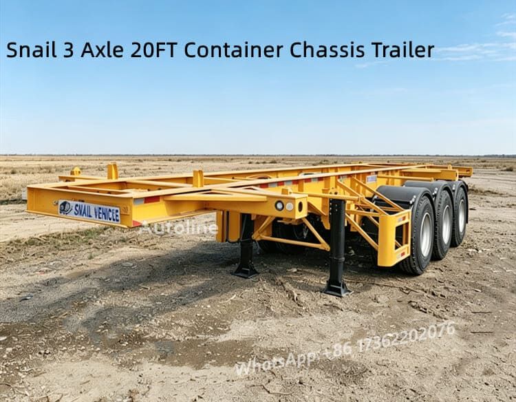 Nova Snail 3 Axle 20FT Container Chassis Trailer for Sale poluprikolica za prevoz kontejnera