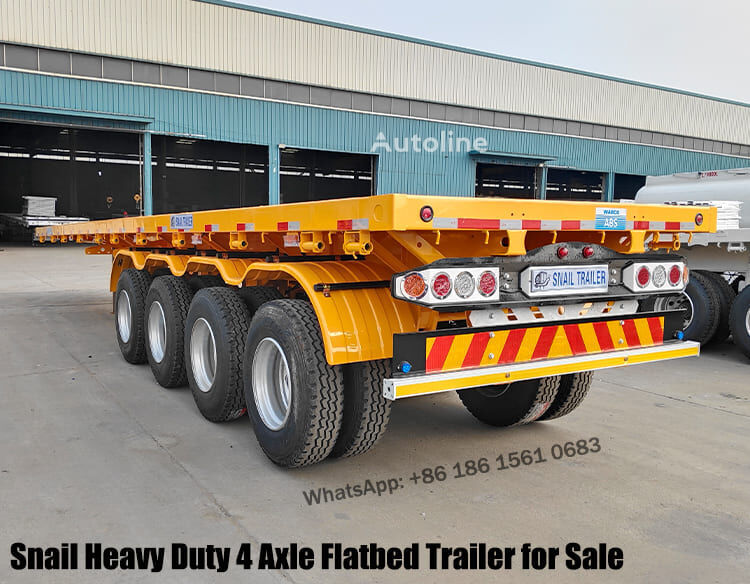 Nova Snail Heavy Duty 4 Axle Flatbed Trailer for Sale in Ghana poluprikolica platforma