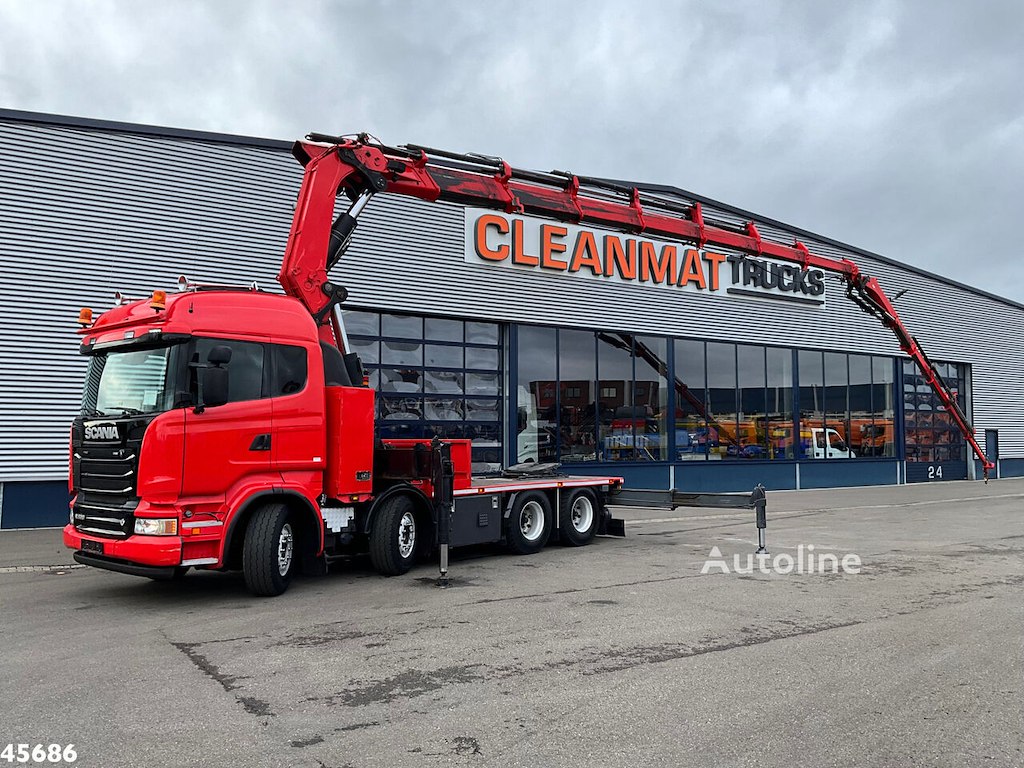 Scania R620 V8 8x4 Hiab 105 Ton/meter laadkraan + Fly-Jib! kamion platforma