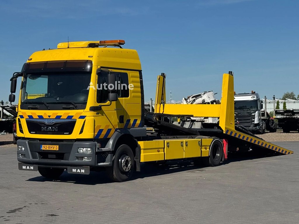 MAN TGM 15.290 Falkom + AHW Tijhof opbouw 5 lader combi! šlep auto