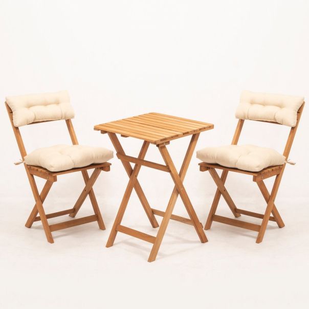 HANAH HOME Baštenski set sto i stolice My001A, braon/krem
