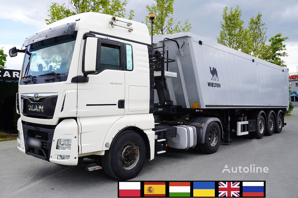 MAN TGX 18.470 4x4H tractor unit / Wielton NW-3 tipper semi-trailer tegljač + poluprikolica kipera