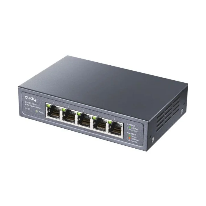 Cudy HS105 - 5-port 2,5 GbE unmanaged metalni switch za NAS okruženja, IGMP Snooping