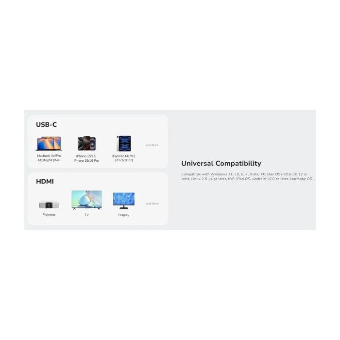 CUDY UH401 - USB-C na HDMI 2.0 adapter, 4K 60Hz / 2K 120Hz, plug-and-play