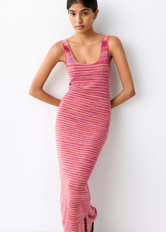 PRINTED DRESS WITH SIDE OPENING