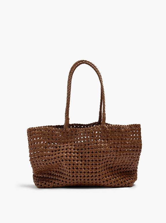 WOVEN LEATHER SHOPPER BAG