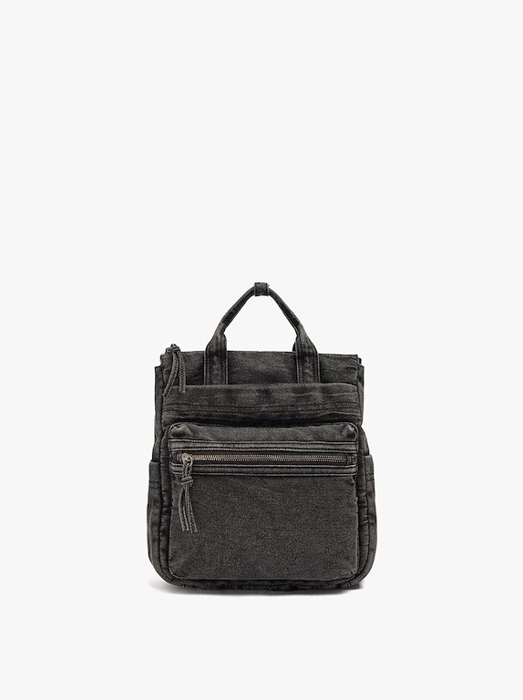 DENIM BACKPACK WITH WASHED EFFECT