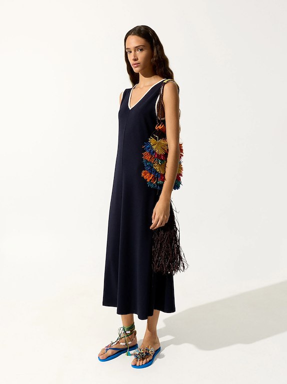 MIDI DRESS WITH V-NECK