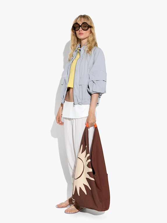JACKET WITH POCKETS AND HIGH COLLAR