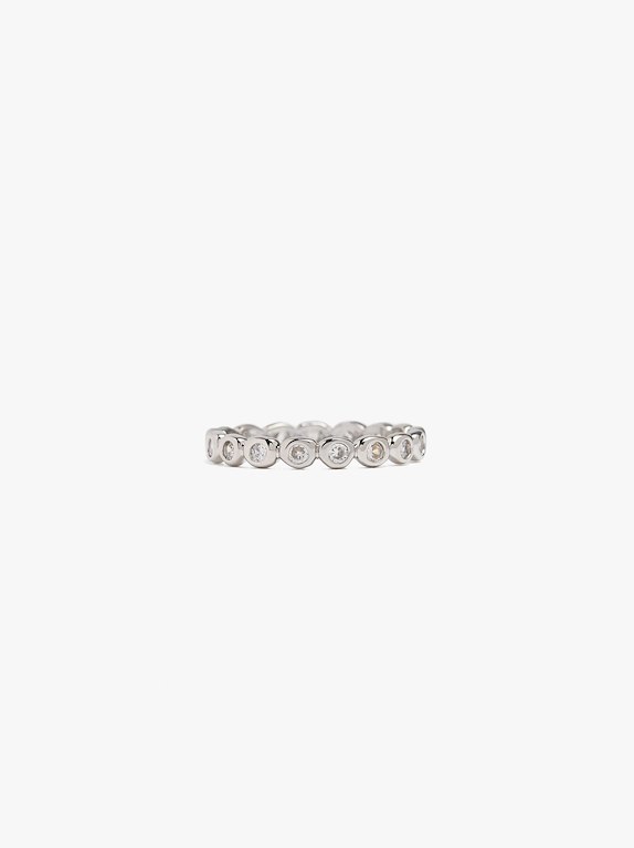 RING WITH CUBIC ZIRCONIA SILVER PLATED