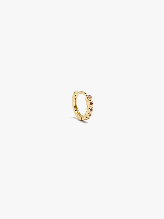 INDIVIDUAL HOOP WITH CUBIC ZIRCONIA 18K GOLD PLATED