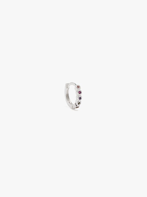 INDIVIDUAL HOOP WITH ZIRCONIA SILVER PLATED