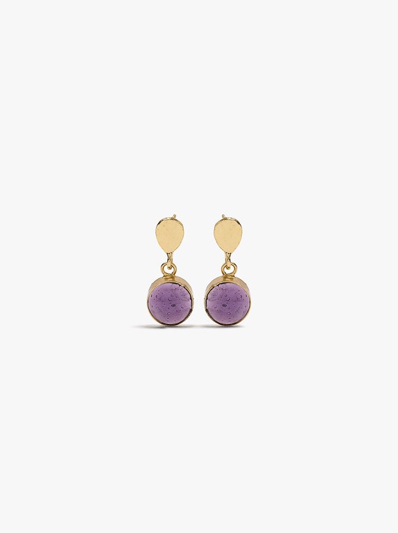 ROUND EARRINGS WITH STONE