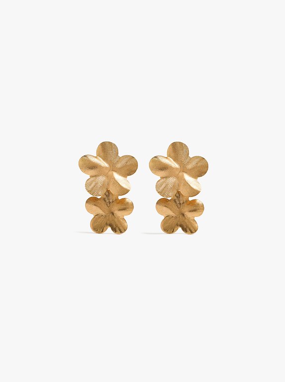 EARRINGS WITH DOUBLE FLOWERS