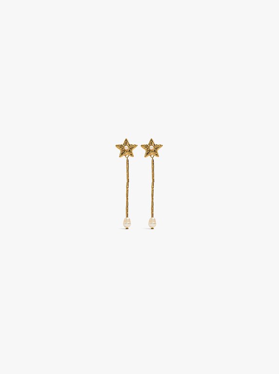 STAR EARRINGS WITH FRESHWATER PEARLS