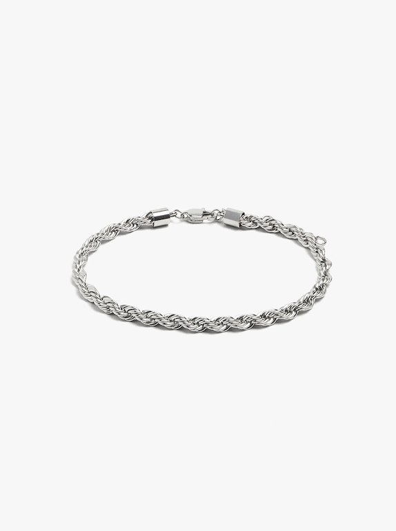 ANKLE BRACELET WITH SALOMONIC CORD - STAINLESS STEEL